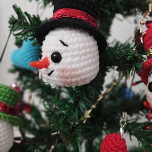 Crochet Snowman Bauble Pattern, Christmas Crochet Pattern, Snowman ...