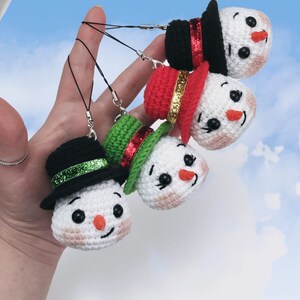 Crochet Snowman Bauble Pattern, Christmas Crochet Pattern, Snowman ...