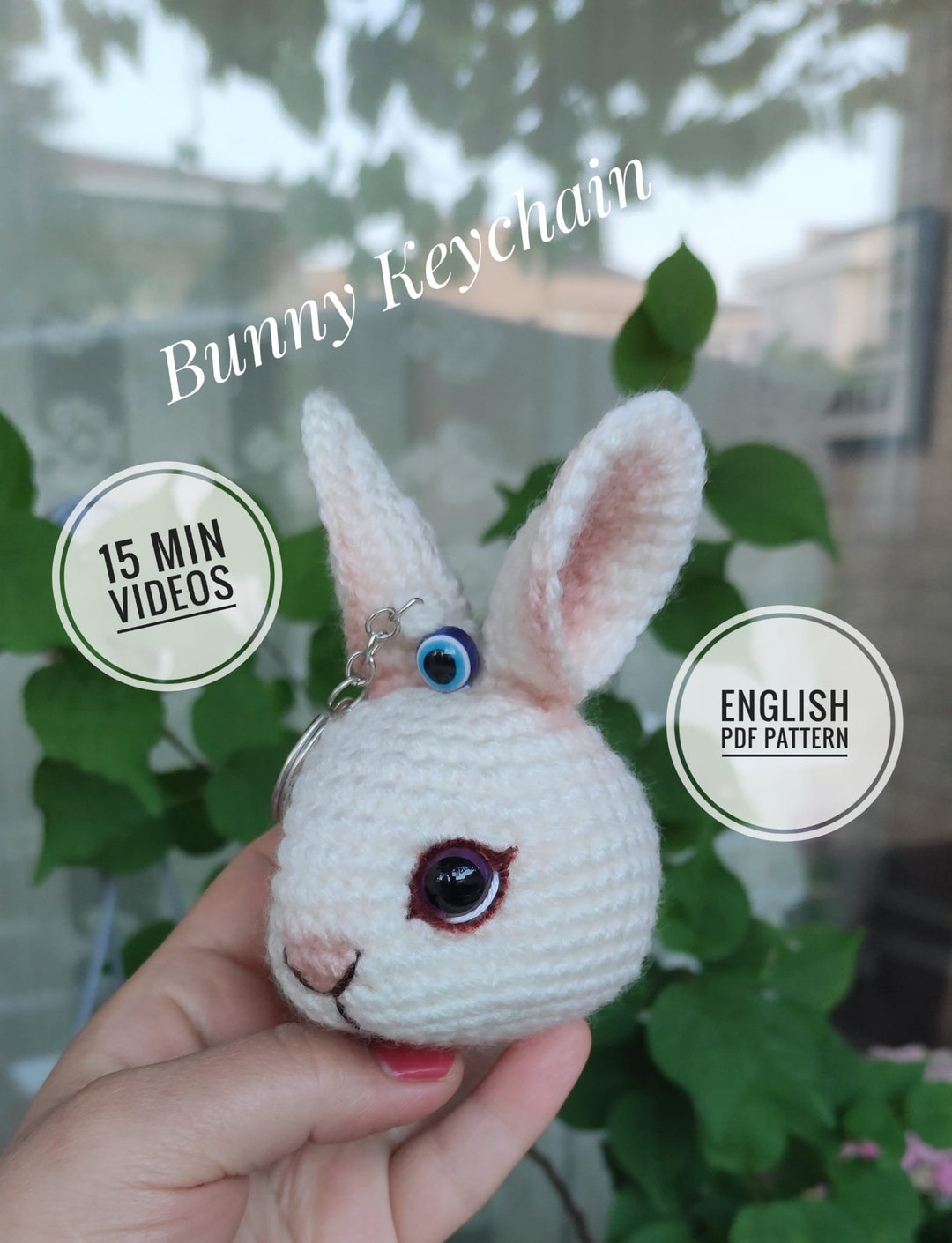 Amigurumi Bunny Keycahin PATTERN, Crochet Bunny Keychain, Crochet ...