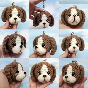 Crochet Dog Keychain Pattern, Amigurumi Puppy Bag Charm, Xmas Ornament ...