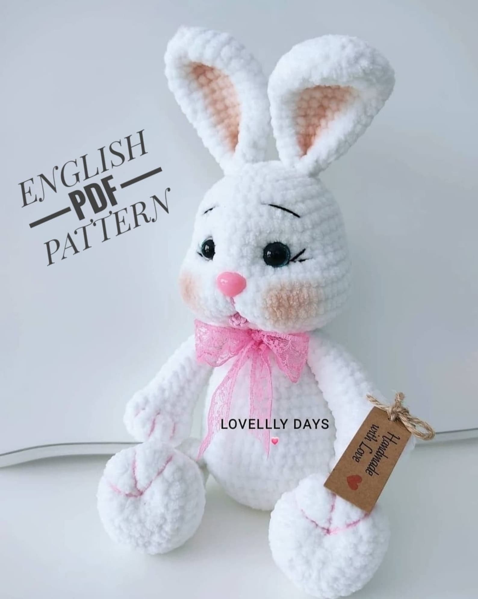 Fluffy Bunny English Pattern, Crochet Bunny Pattern, Crochet Easter ...