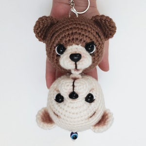 Amigurumi Teddy Bear Keycahin PATTERN, Valentine's Day Gift, Bear Xmas ...