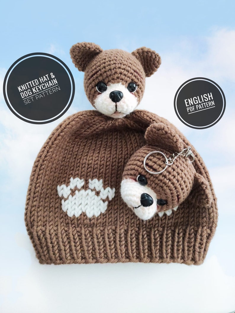 KNITTING PATTERN: Easy Knit Hat Pattern Knitted Hat and Dog - Etsy