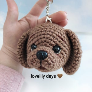 Crochet Dog Keychain Patterns Set of 3, Handmade Christmas Decor, Car ...