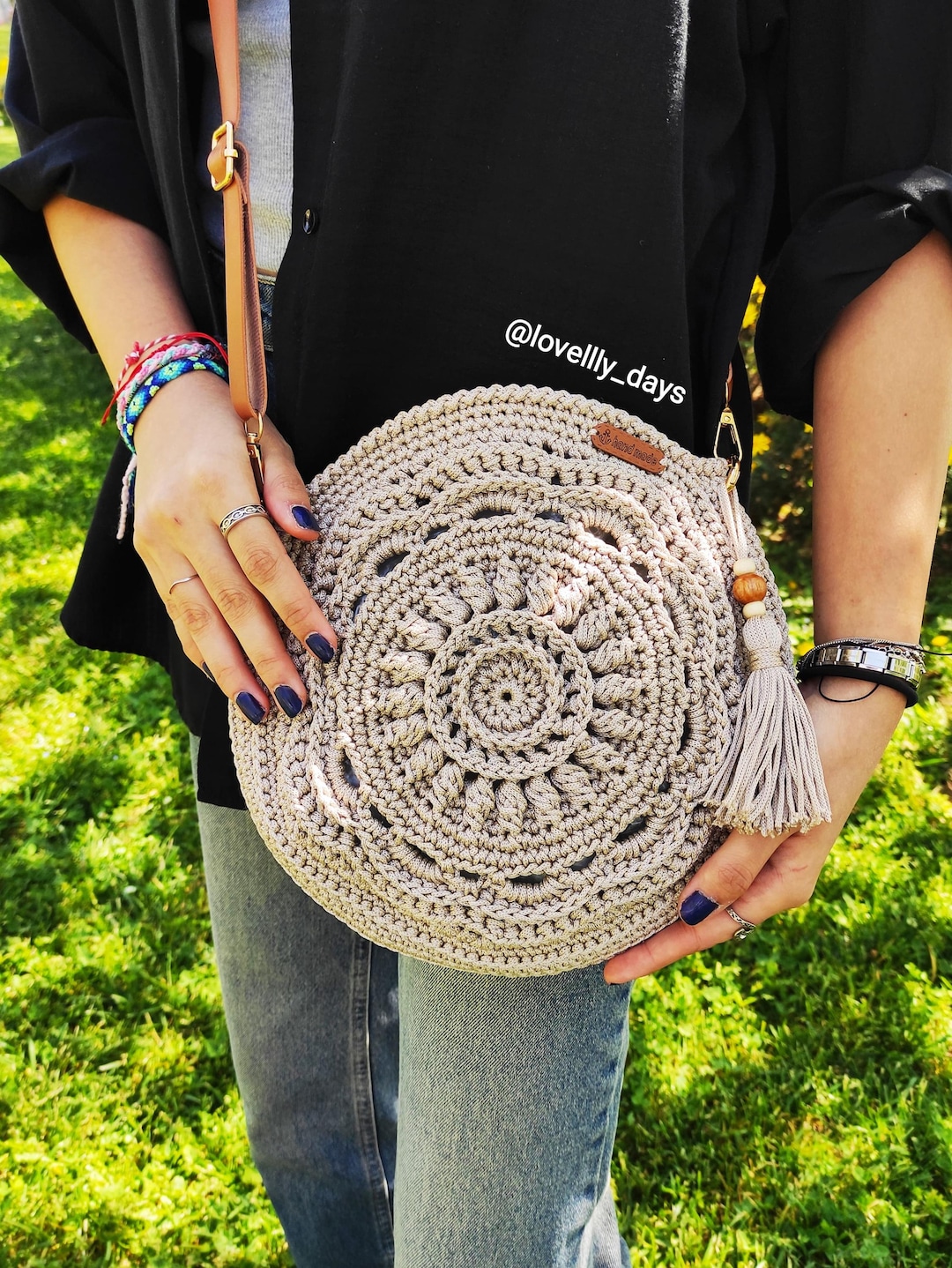 Round Crochet Bag Pattern + VIDEO, Crochet Crossbody Bag Pattern ...