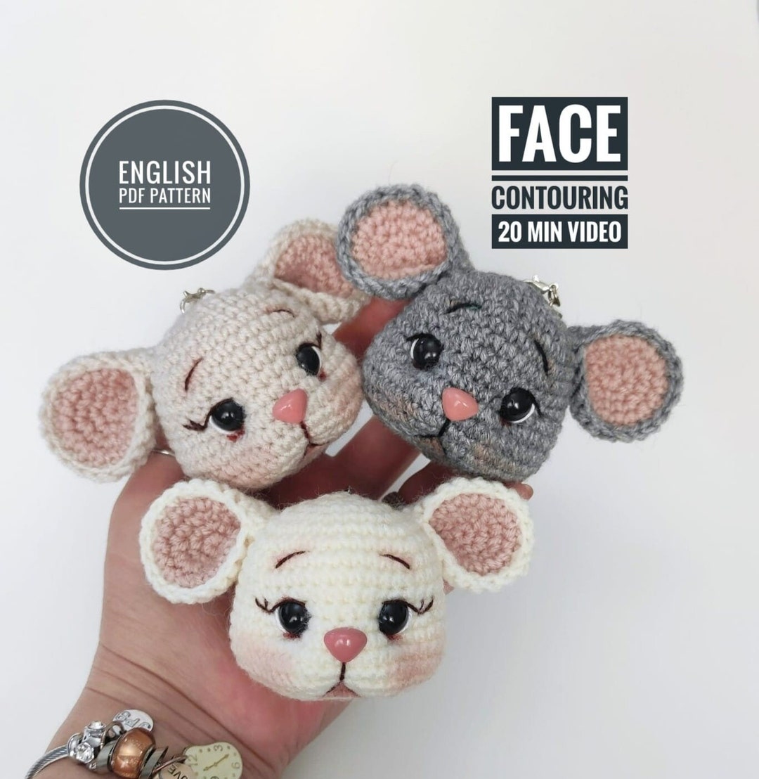 Amigurumi Mice Keycahin PATTERN, Crochet Mice Xmas Tree Decor, Crochet ...