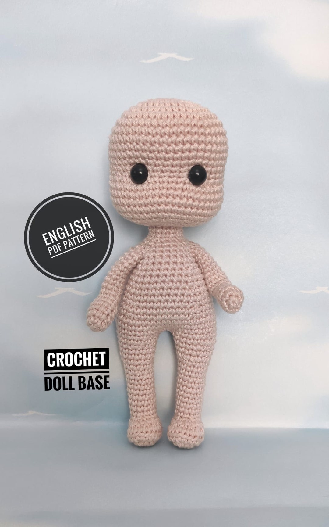 Crochet Doll Base Pattern Version 1, English, Pdf, Crochet Doll Base ...