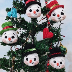 Crochet Snowman Bauble Pattern, Christmas Crochet Pattern, Snowman ...