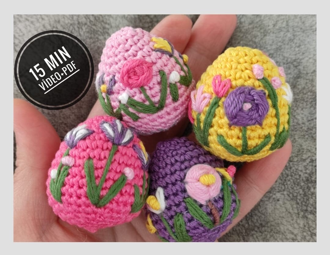 Crochet Easter Eggs Pattern, Easter Decoration Easter Egg Ornaments, Big and Small Egg Pattern ...