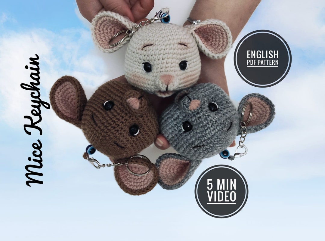 Amigurumi Mice Keycahin PATTERN, Crochet Mice Xmas Tree Decor, Crochet ...