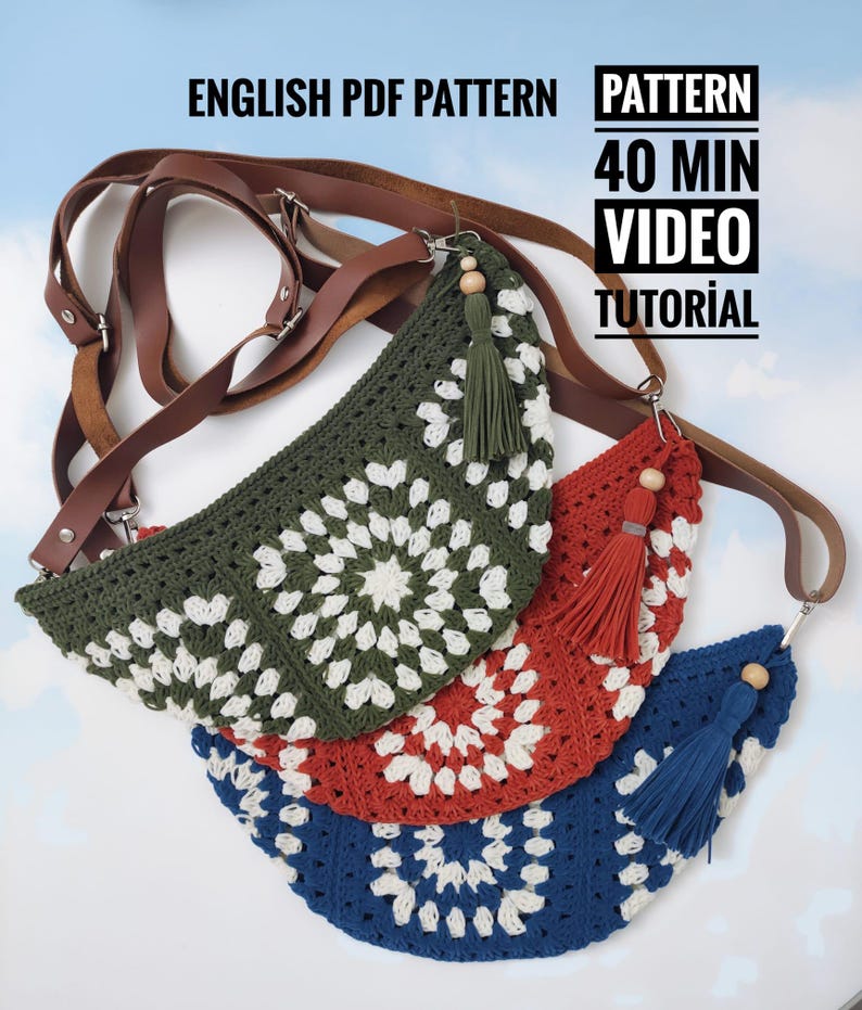 Crochet Crossbody Bum Bag Pattern, Granny Square Fanny Pack (english ...
