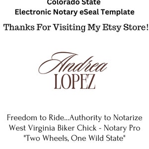 Colorado State Eseal Stamp - Approved Electronic Notary - Digital Eseal ...