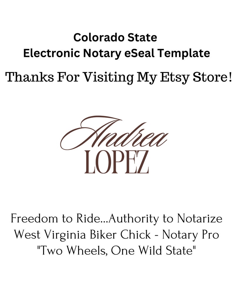 Colorado State Eseal Stamp - Approved Electronic Notary - Digital Eseal ...