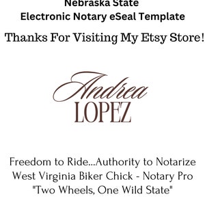 Nebraska State Eseal Stamp - Approved Electronic Notary - Digital Eseal ...