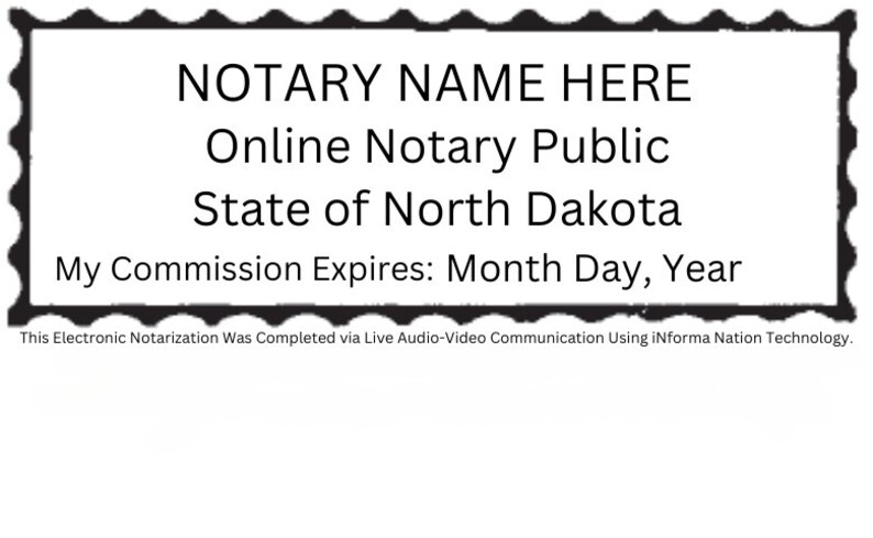 North Dakota Eseal Stamp - Approved Electronic Notary - Digital Eseal ...