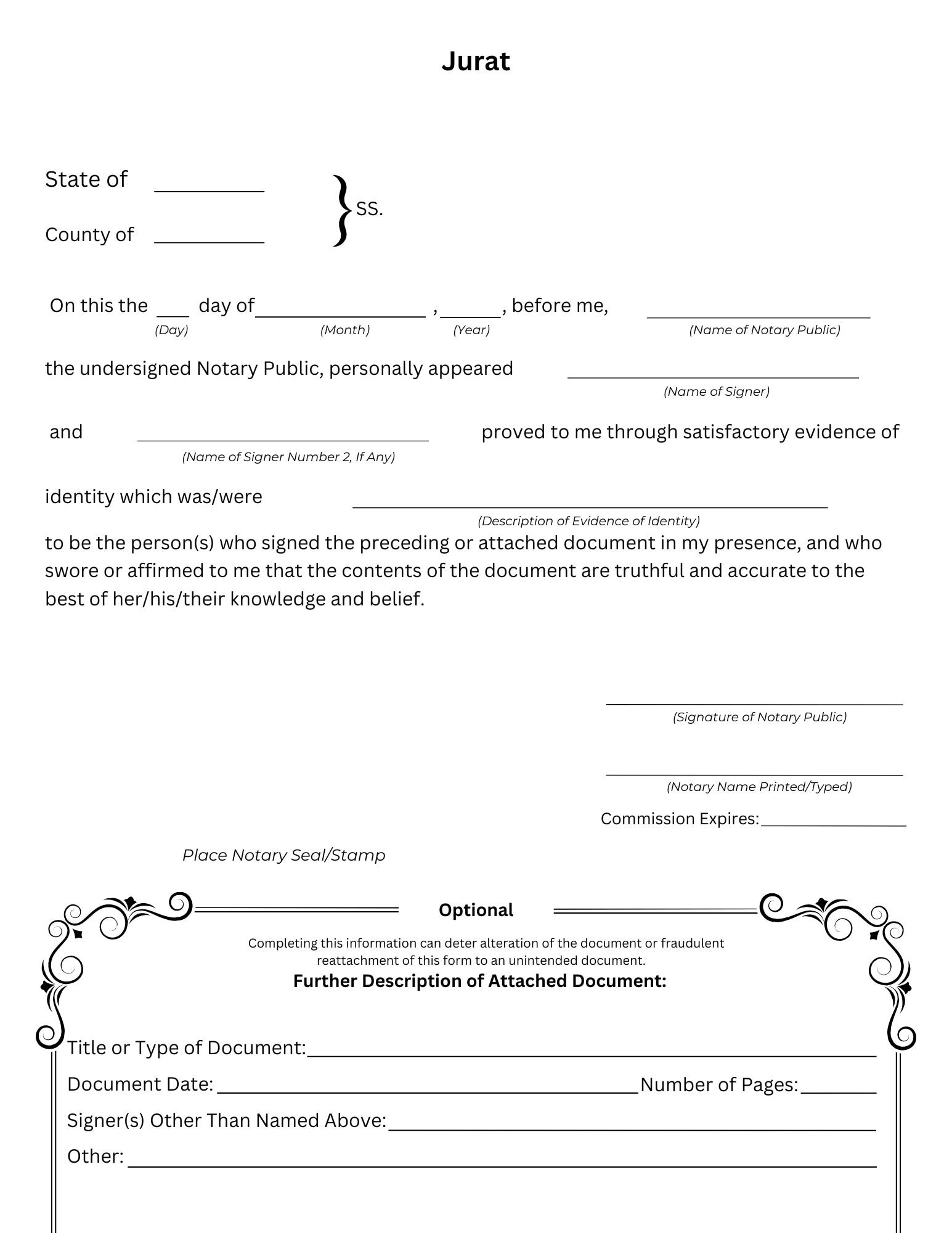 Notary Certificates (34) Custom Designed to Add a Professional Touch to ...