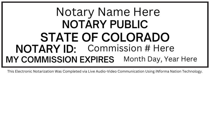 Colorado State Eseal Stamp - Approved Electronic Notary - Digital Eseal ...