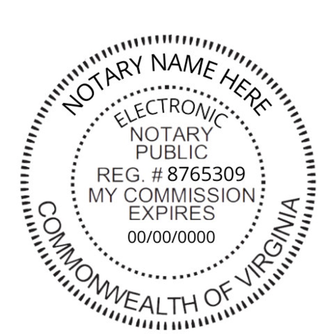 Virginia State Eseal Stamp - Approved Electronic Notary - Digital Eseal ...