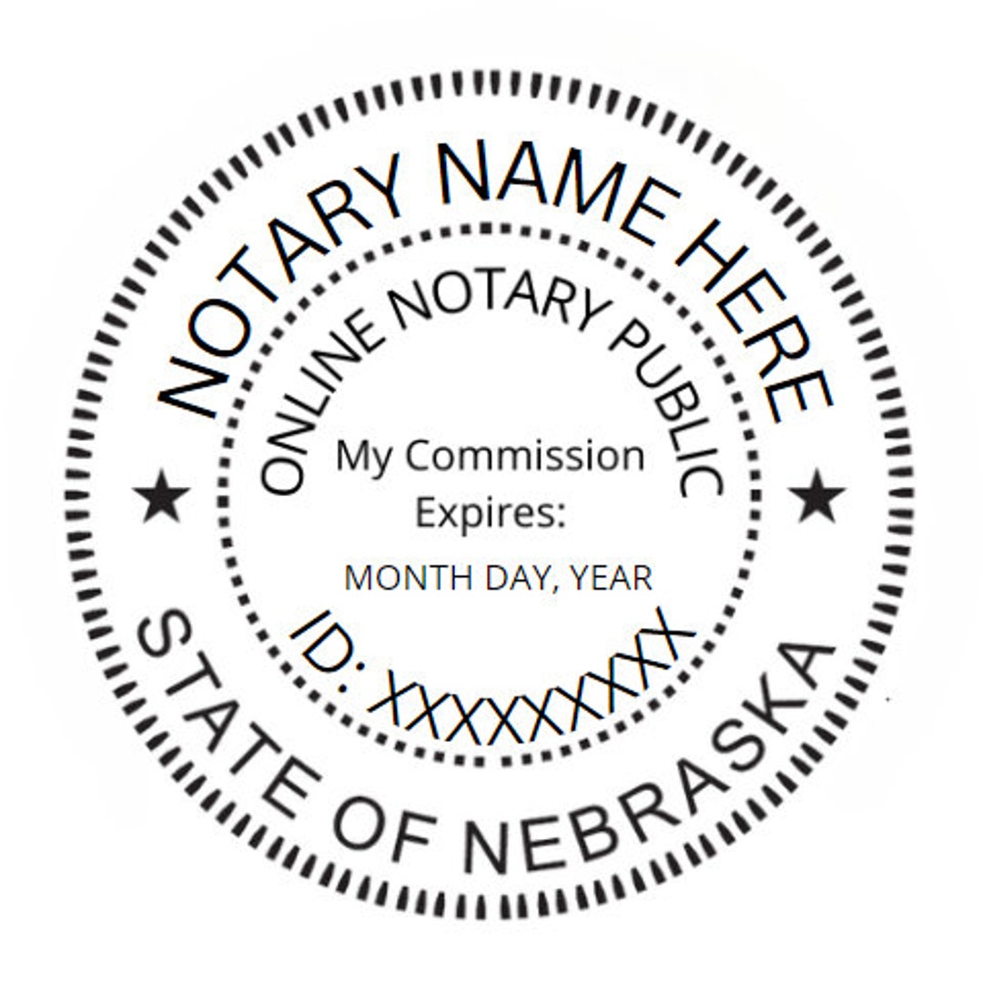 Nebraska State Eseal Stamp - Approved Electronic Notary - Digital Eseal ...