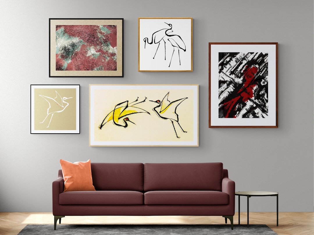 PRINTABLE Modern Art Print Set of Five. Contemporary Gallery Wall Art ...