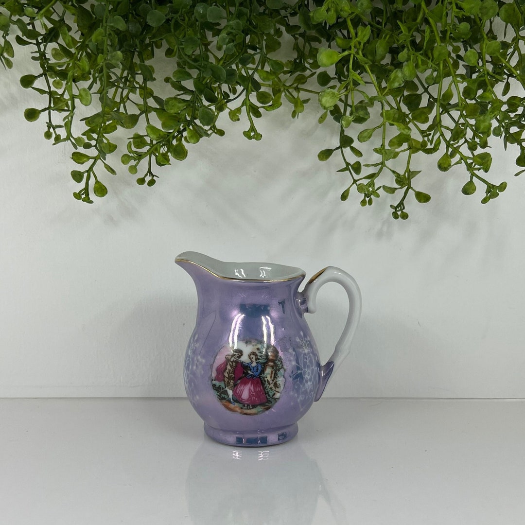 Vintage Blue Floral Victorian Lusterware Miniature Pitcher - Etsy