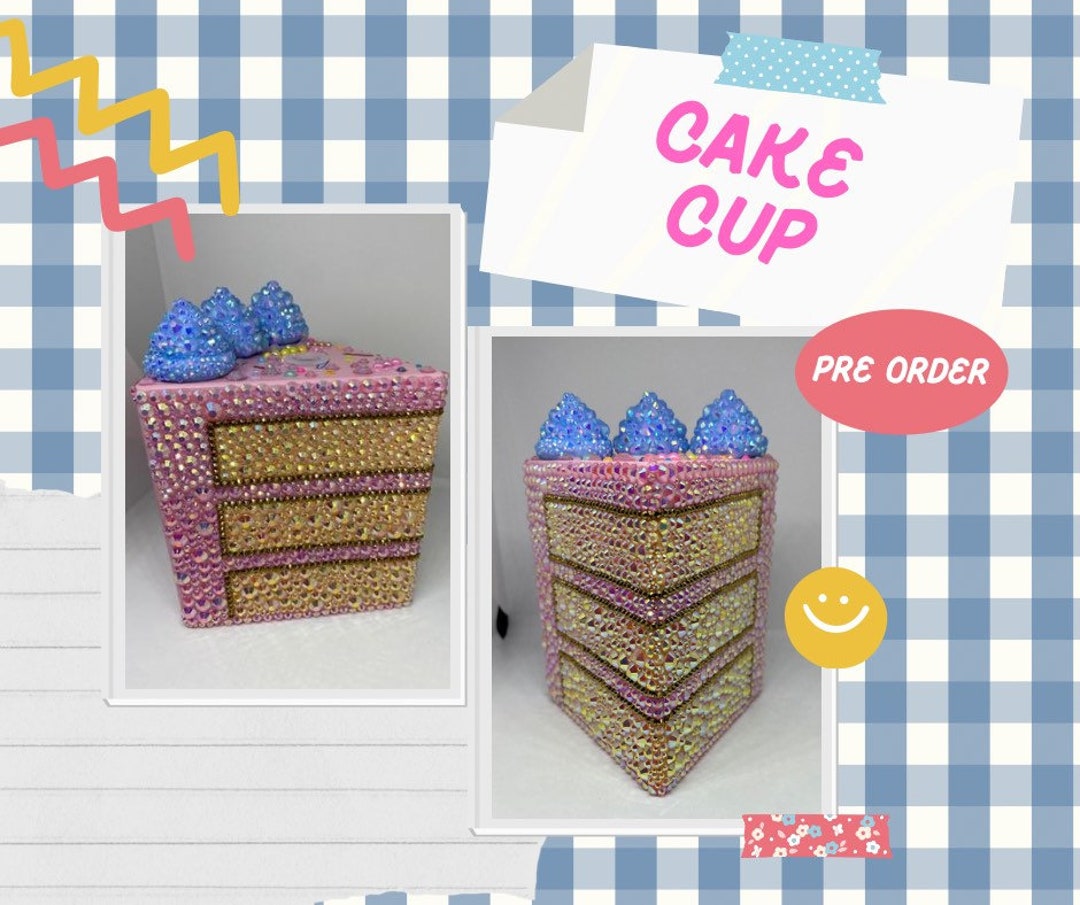 Blingy Cake Slice Cup (made to Order) - Etsy