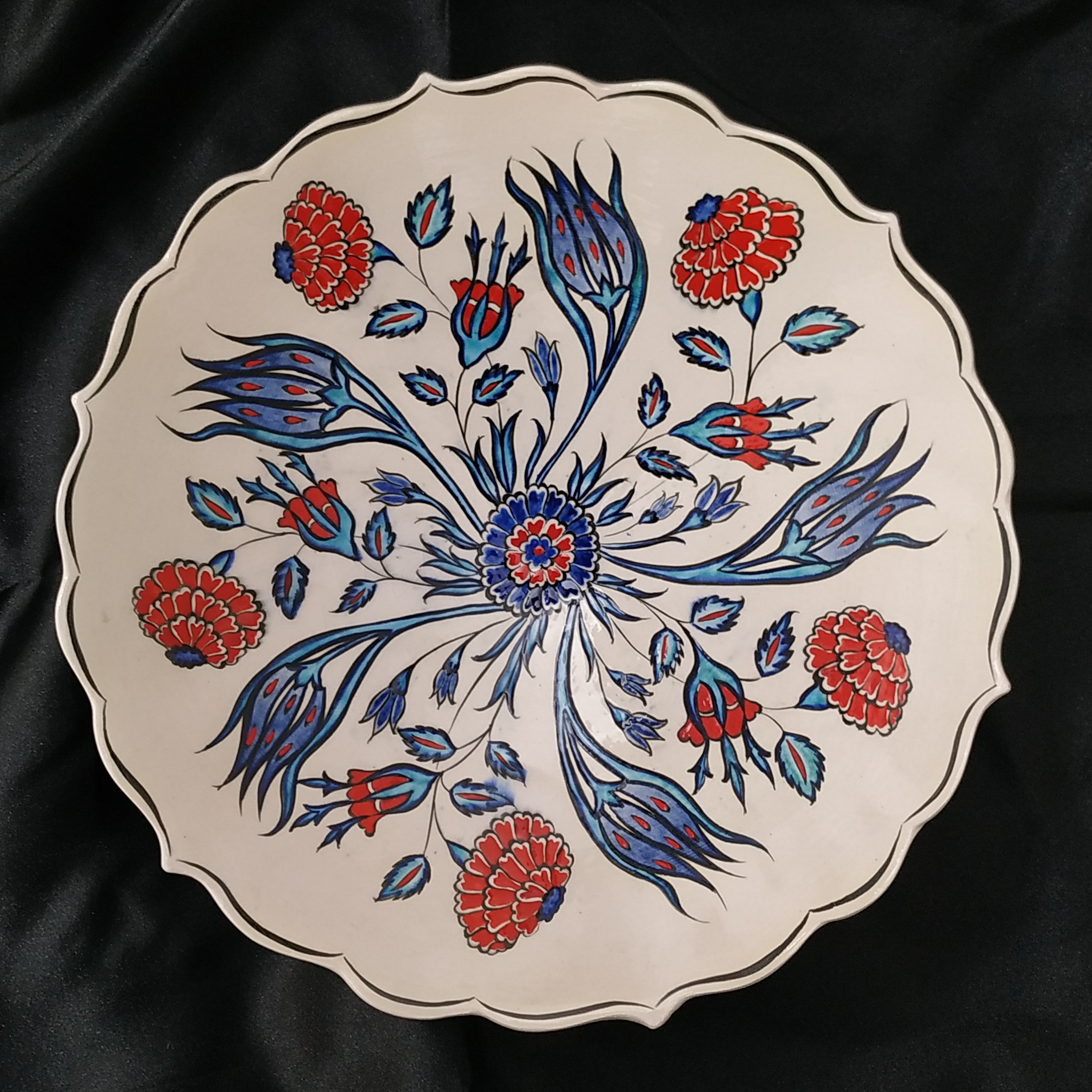 Traditional Handpainted Turkish Tile, Decorative Wall Art, Blue Tulip ...