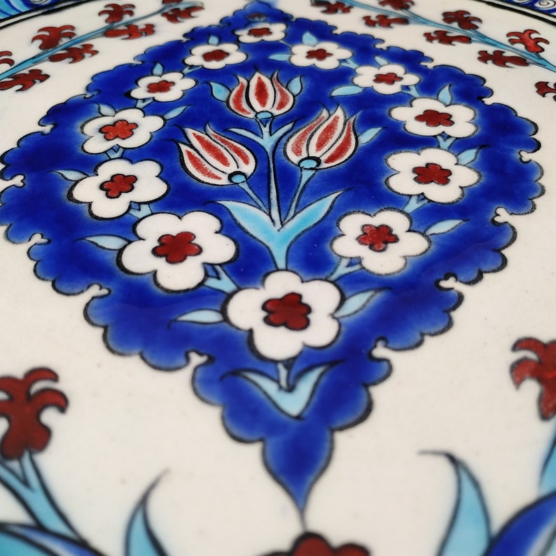 Traditional Handpainted Turkish Tile, Decorative Wall Art, Floral Plate ...