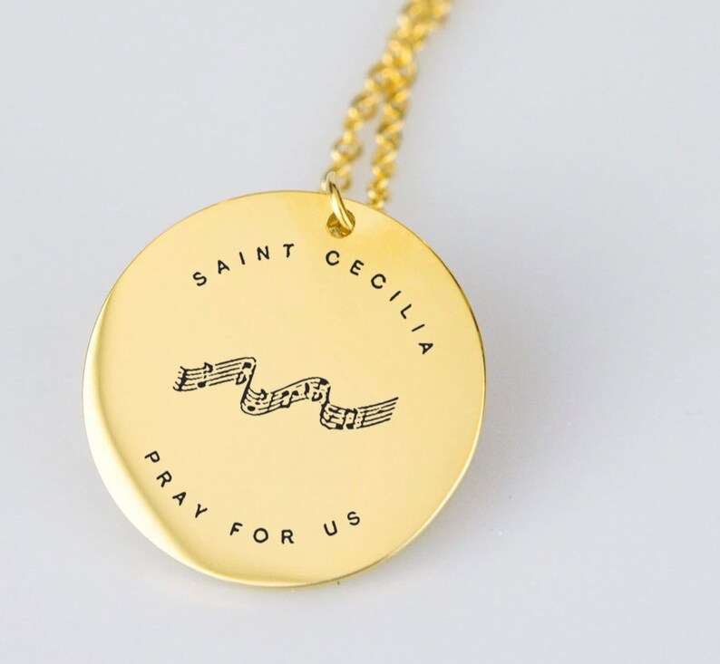 Custom Saint Medal Necklace Modern Design Personalized Back - Etsy