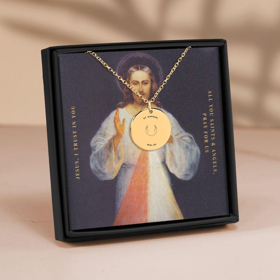 St. Raphael, Patron Travelers and the Blind, Angel Wings, Saint Medal ...