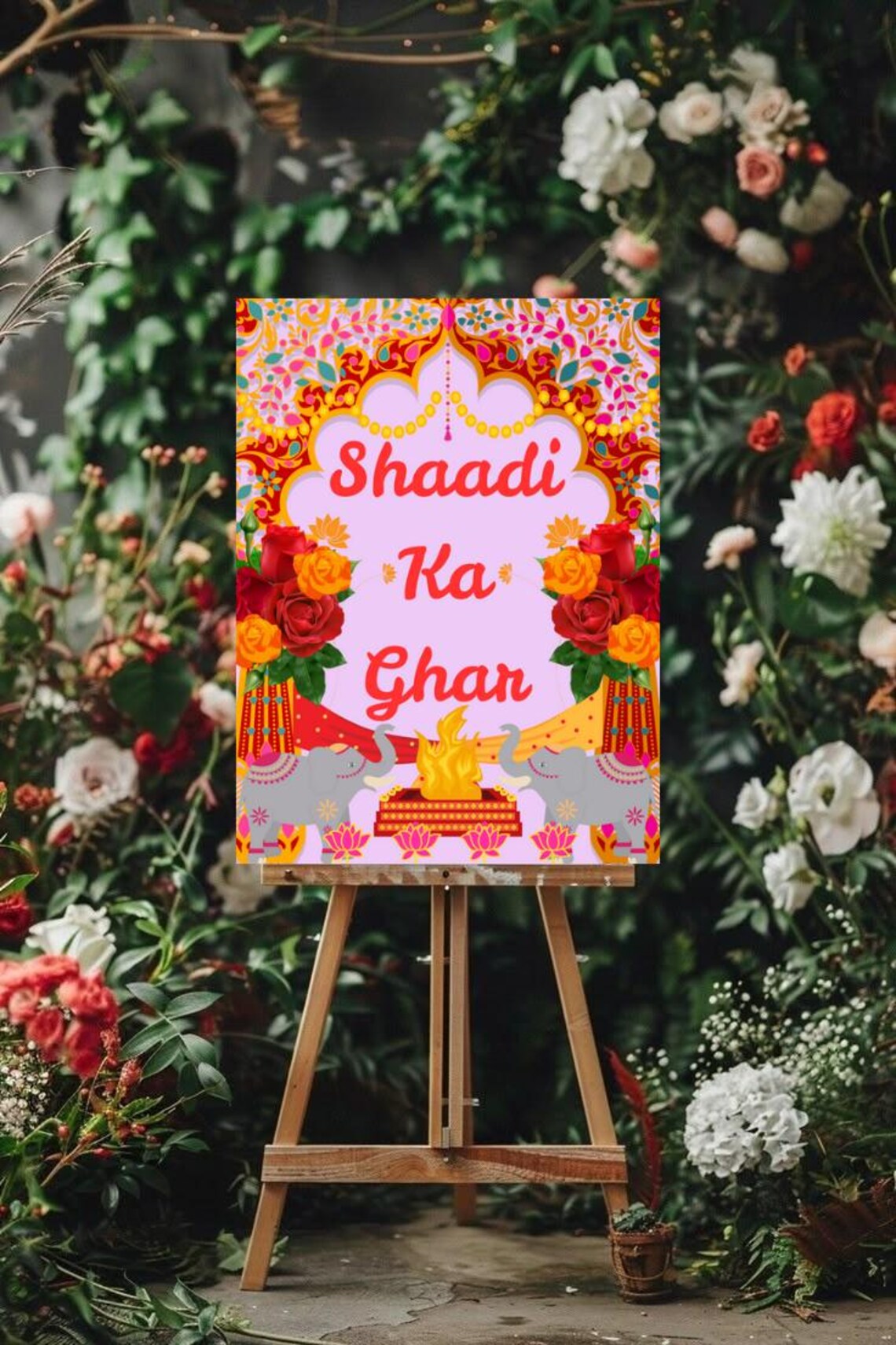 Shaadi Ka Ghar Indian Wedding Sign: Decor Printable (digital Download ...