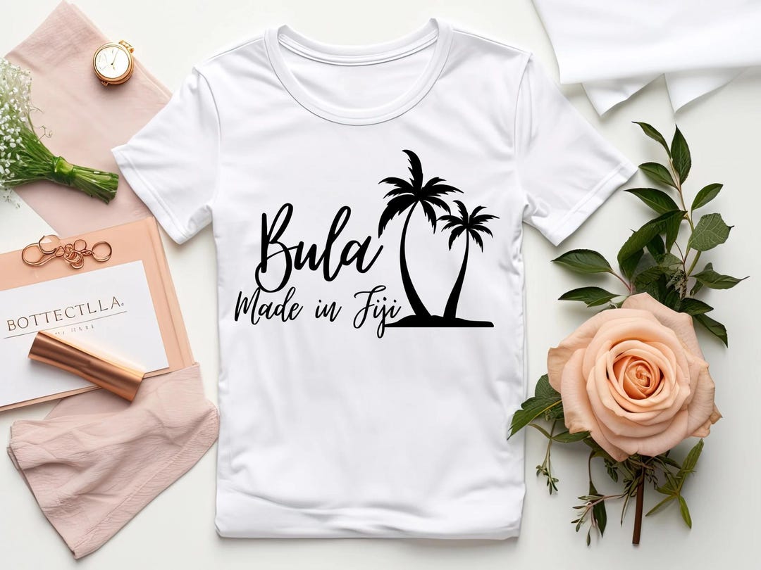 Bula Fiji T-shirt: Fijian Palm Tree Graphic Tee - Etsy