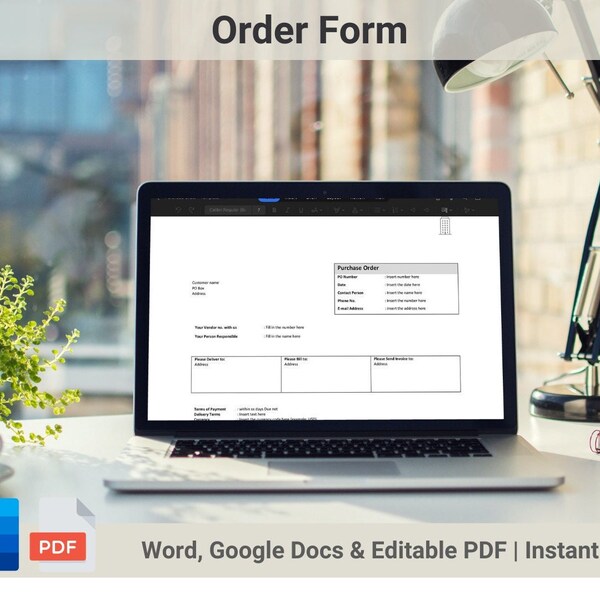 Word Purchase Order Template - Etsy