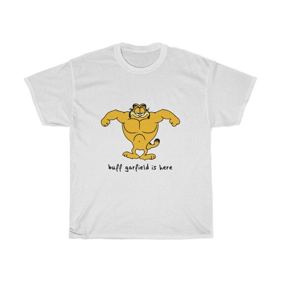 Garfield Tshirt Buff Garfield is Here Unisex Heavy Cotton Tee | Etsy