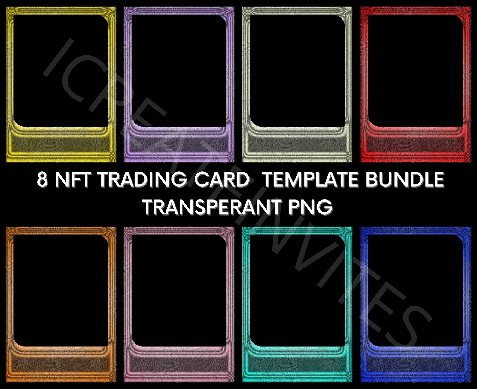 Blank Trading Card Template Png Set of 8 - Etsy