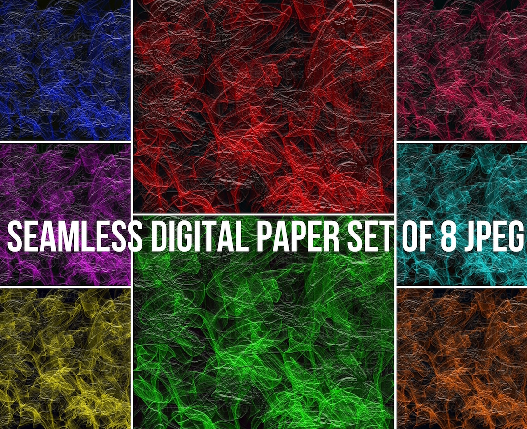 Seamless Smoke Background Texture Digital Paper Set of 8 - Etsy