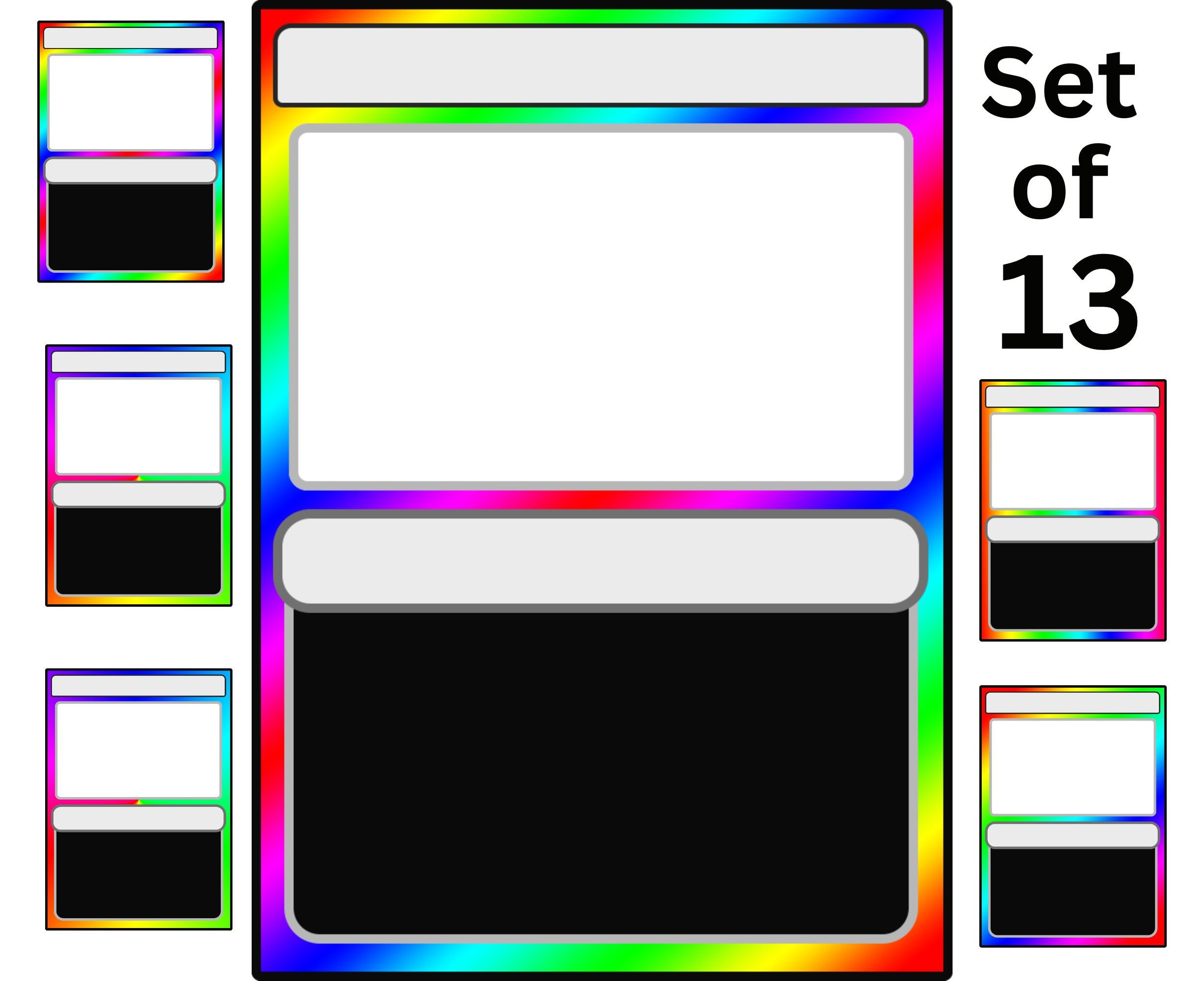 Blank Trading Card Template Rainbow Digital Cards for Events ...
