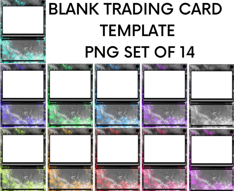 Blank Trading Card Template Transparent Background Png File Set of 13 ...