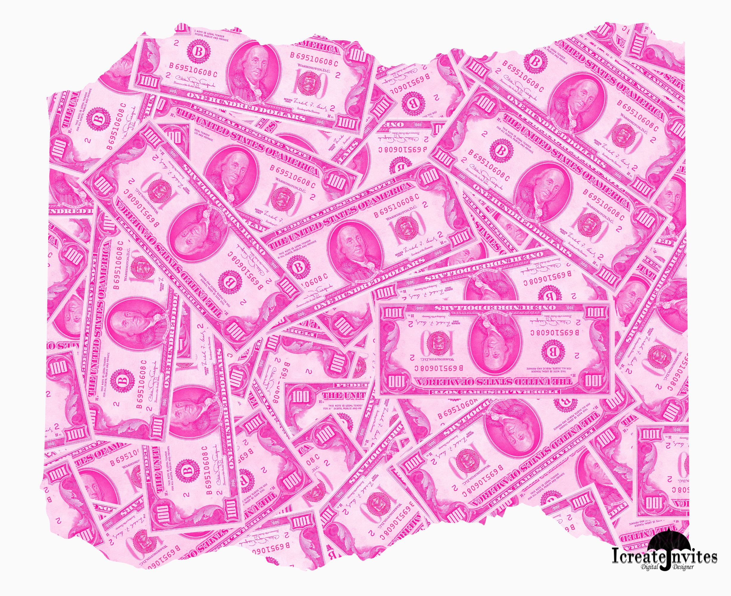 Dollar Seamless Background Pink Color Instant Download Sublimation ...