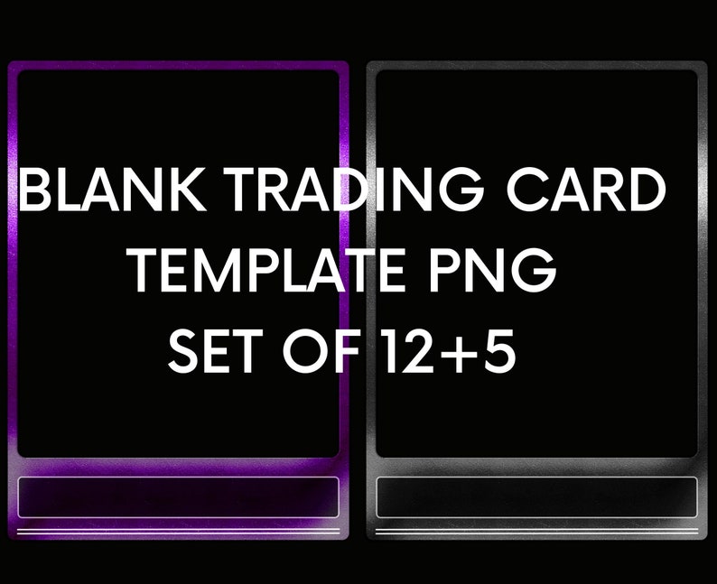 Blank Trading Card Template Png Transparent Background Set of 12+5 Set ...