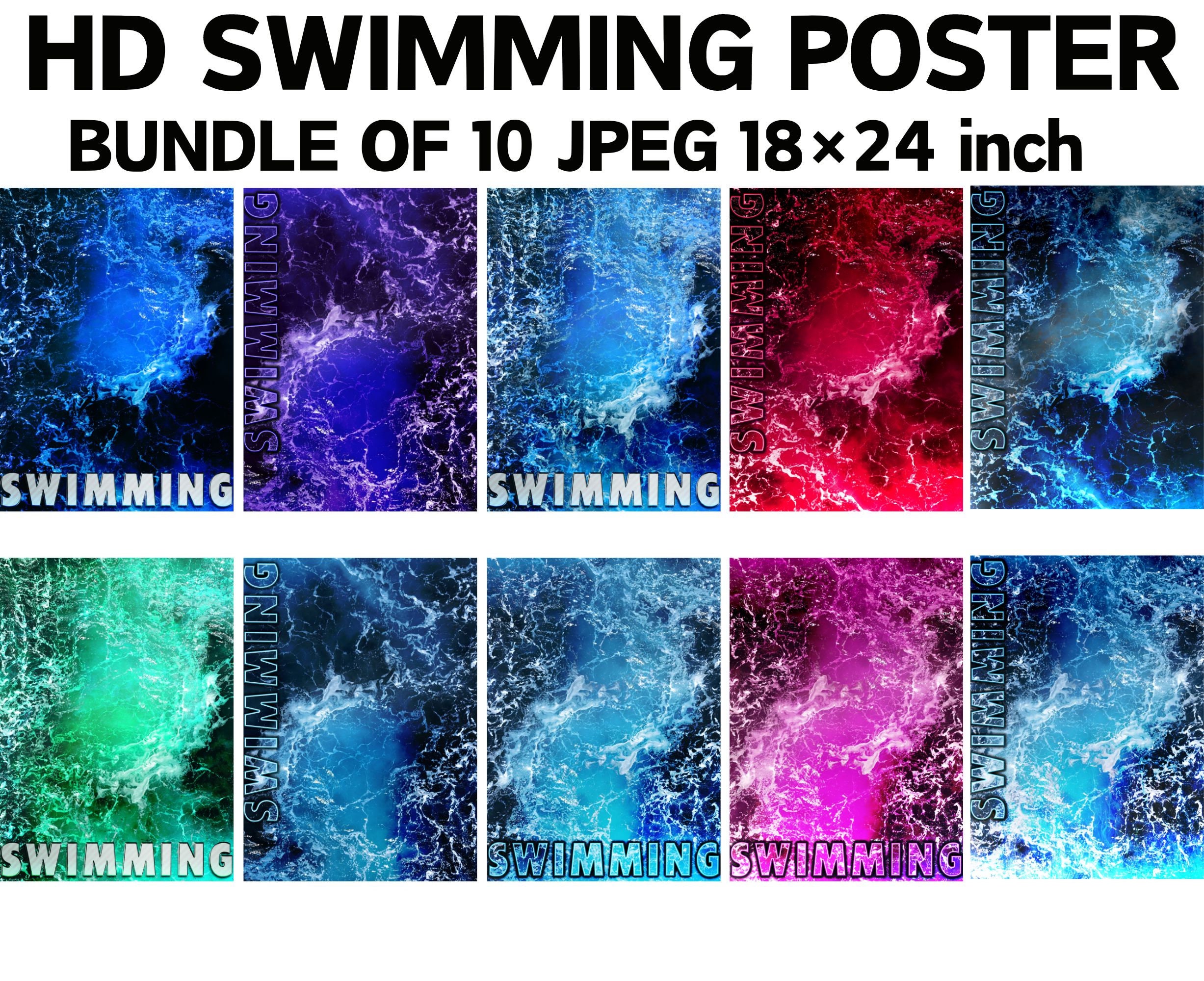 Swimming Poster Background, Athlete Sports Backdrop (digital Download ...