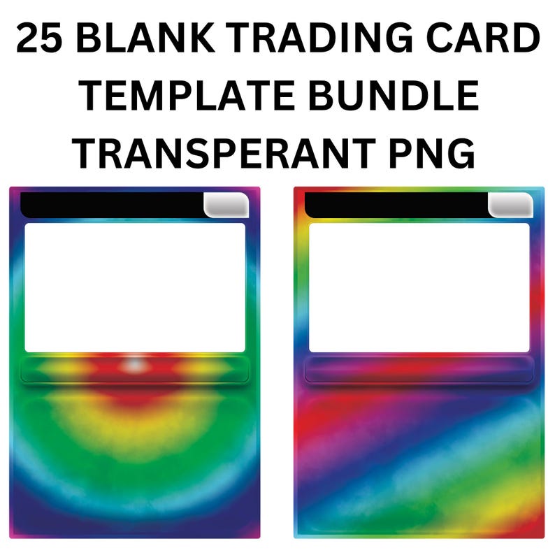 Blank Trading Card Template Transparent Background Png File Set of 25 ...