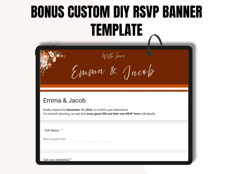 Rust Floral Wedding Website Template With RSVP | Canva Editable Digital ...