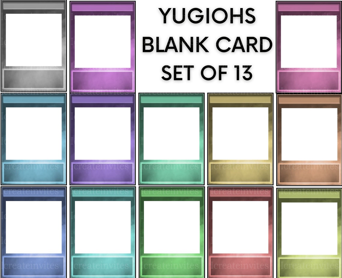 Blank Mtg Card YUGIOHS Cards PNG File Set of 13 - Etsy