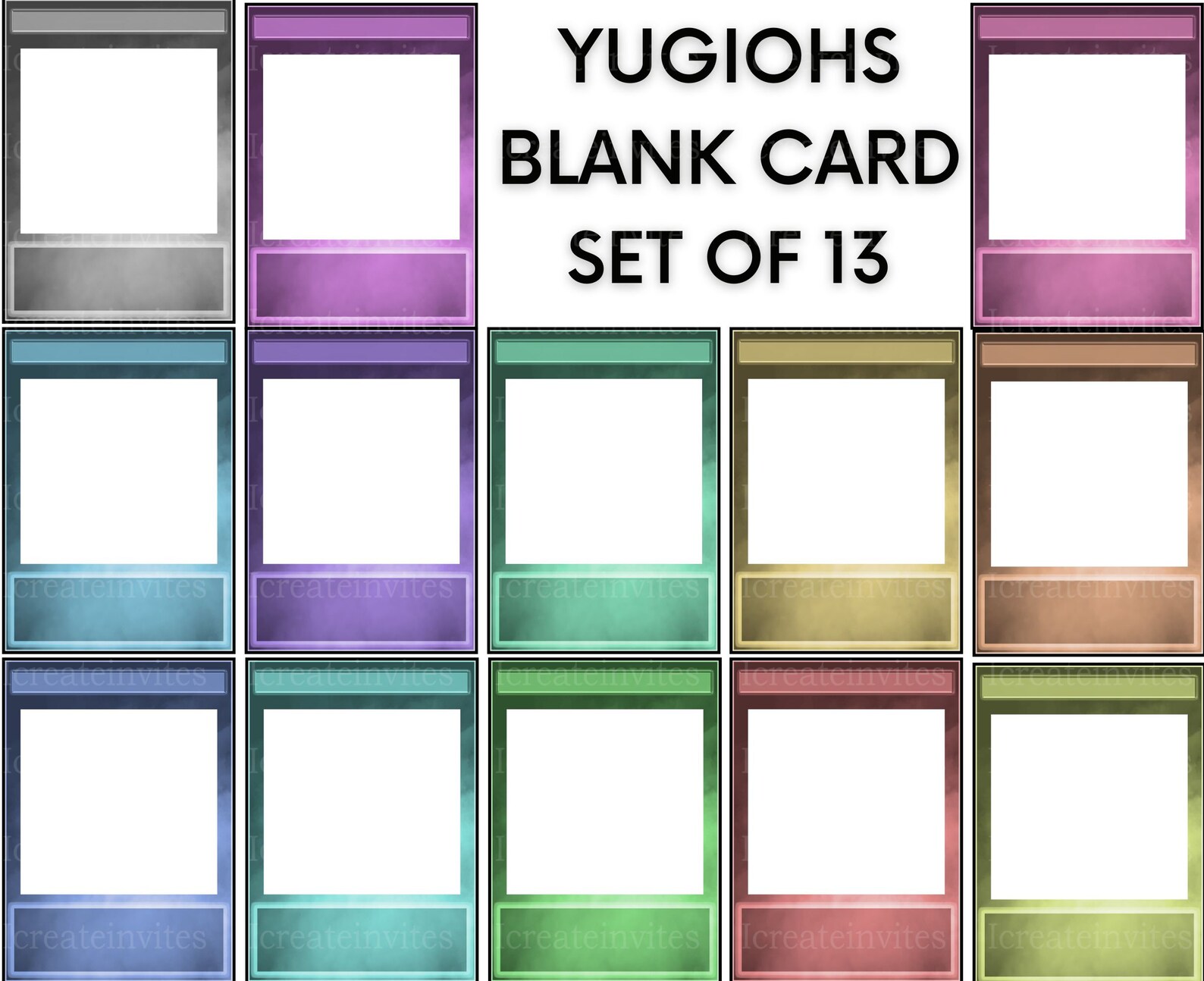 Blank Mtg Card YUGIOHS Cards PNG File Set of 13 - Etsy