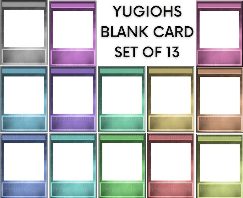 Blank Mtg Card YUGIOHS Cards PNG File Set of 13 - Etsy