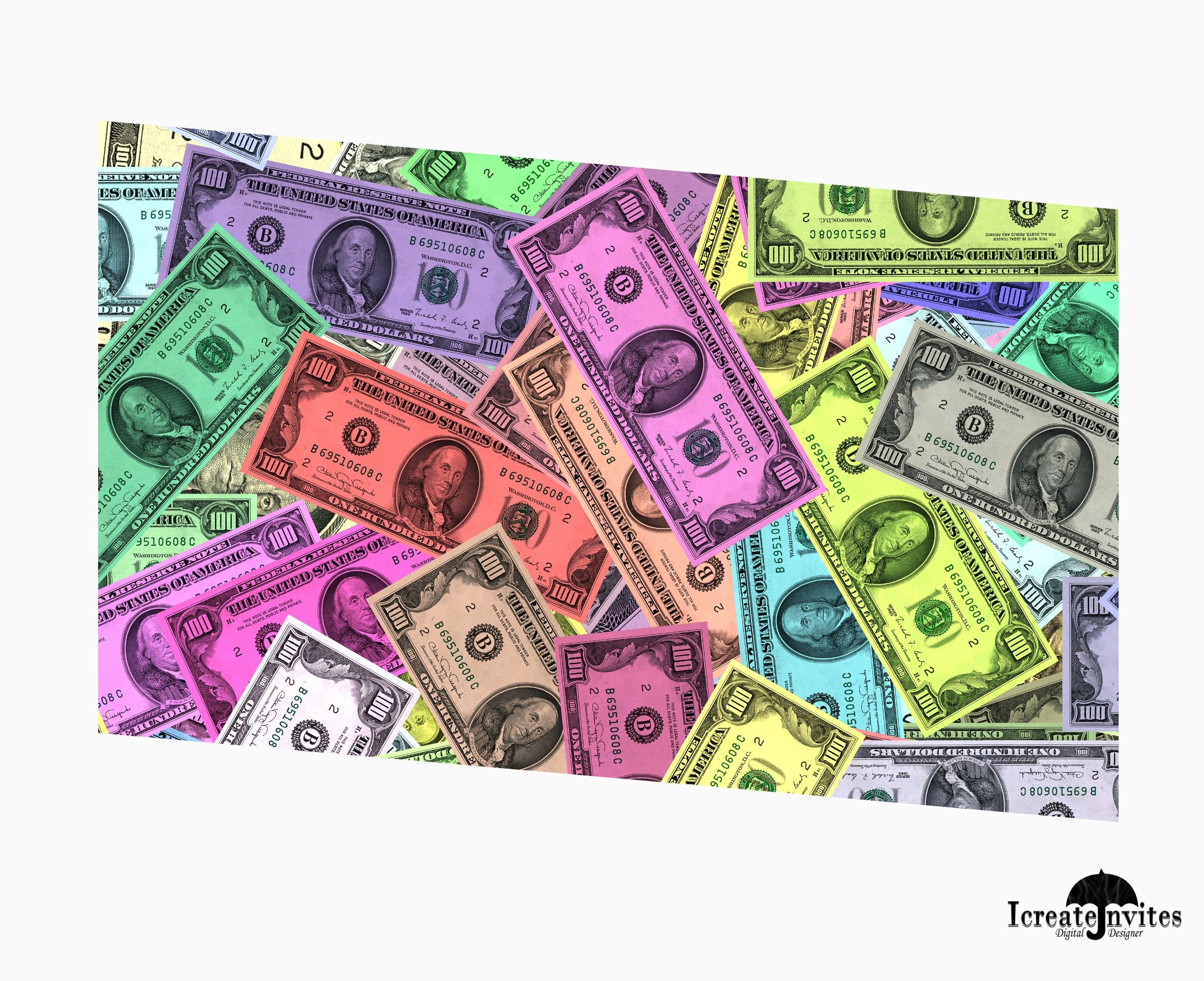 Multicolor Dollar Bill Money Digital Paper Jpeg - Etsy