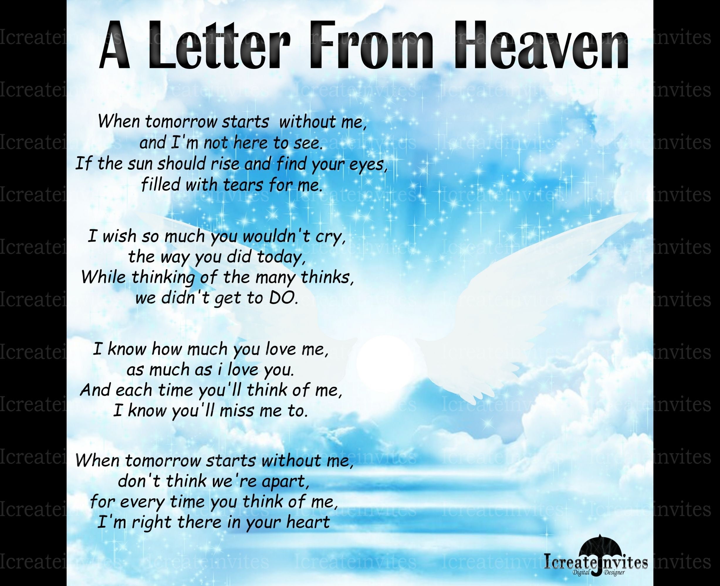 Poem Letter From Heaven