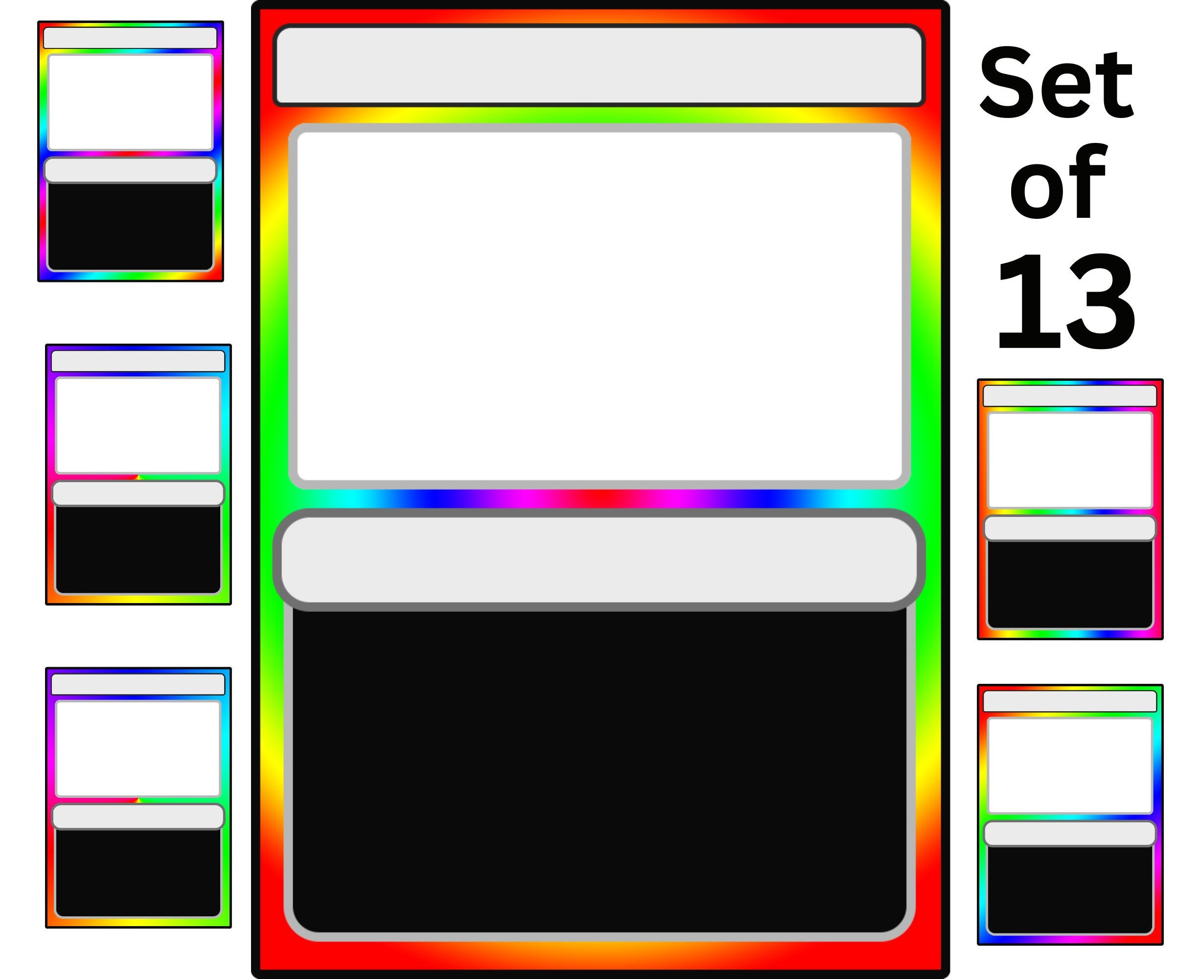 Blank Trading Card Template Rainbow Digital Cards for Events ...