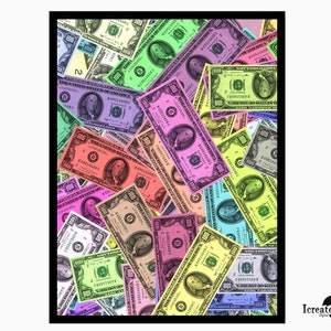Multicolor Dollar Bill Money Digital Paper Jpeg - Etsy
